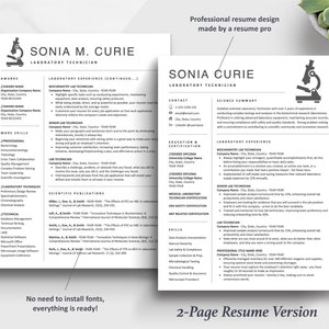 Science Resume Template, Data Scientist Resume, CV Template, Lab Tech ...