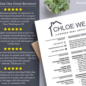 Realtor Resume Template for Word, Apple Pages | Real Estate Agent CV ...