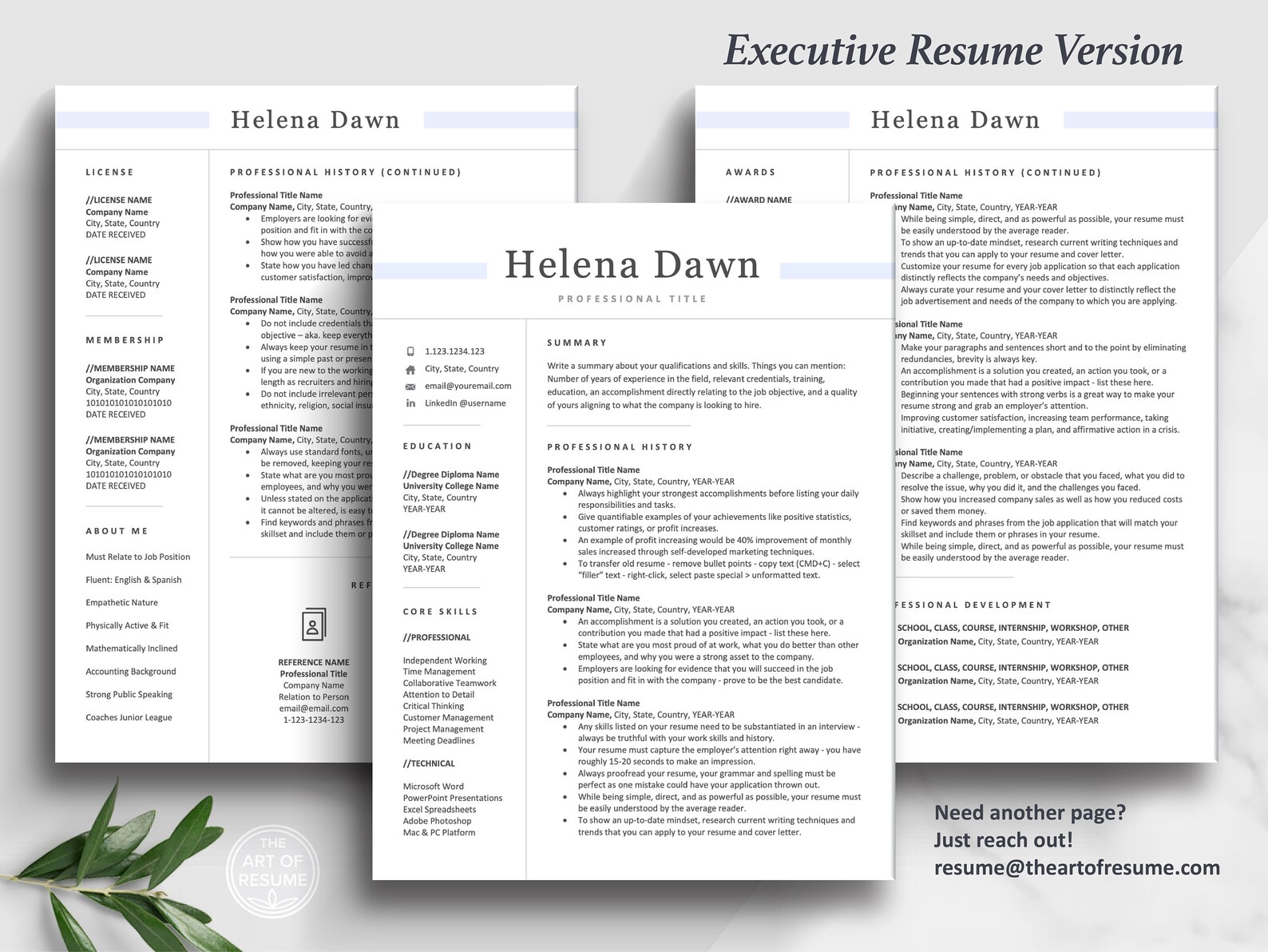 CV Templates for Word & Pages | Professional Resume Template, 1 2 3 ...