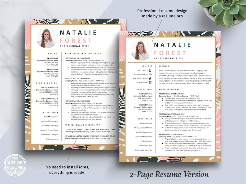 Resume Templates With Photo, Creative Resume Template, CV Template ...