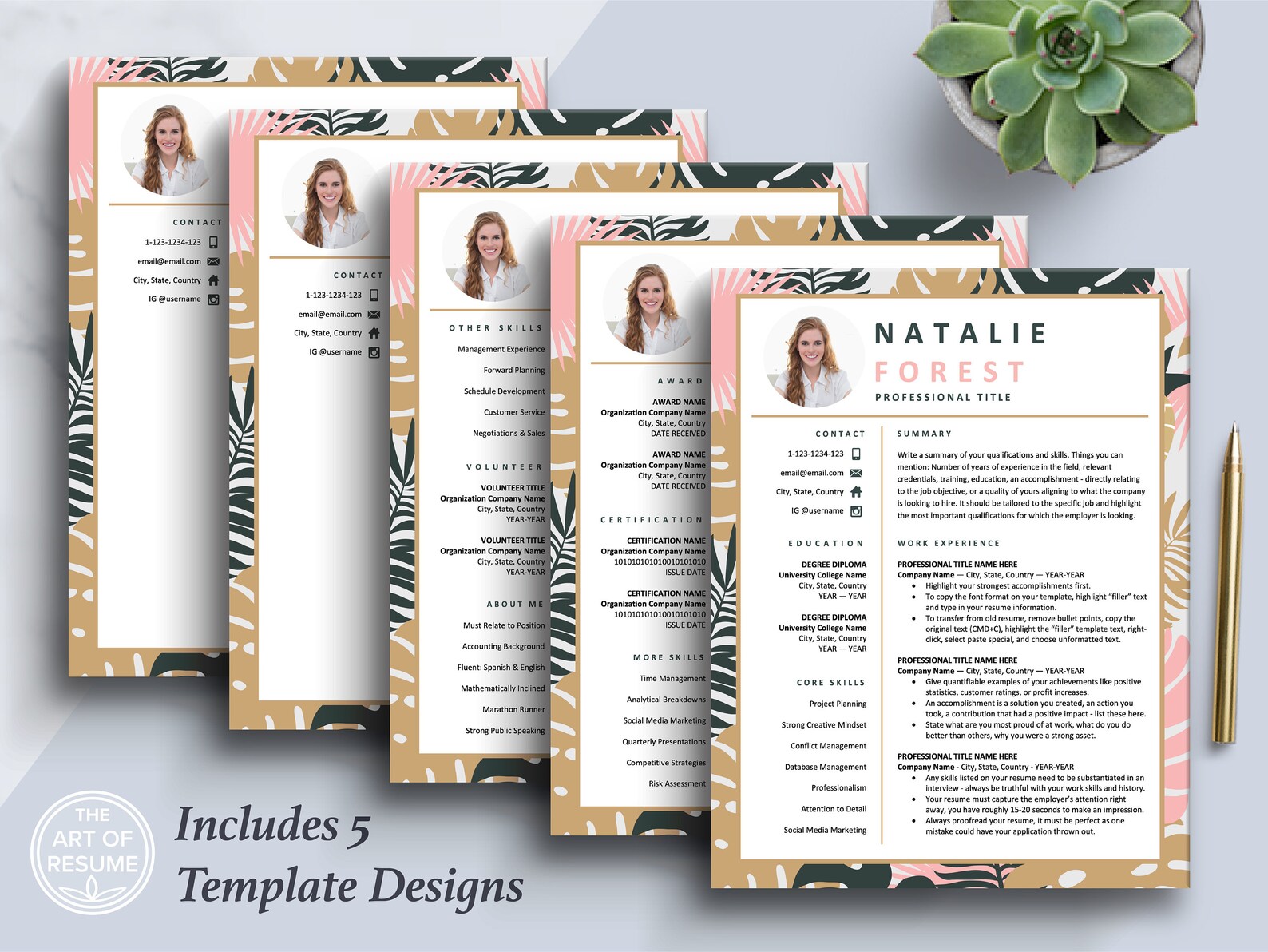 Resume Templates With Photo, Creative Resume Template, CV Template ...