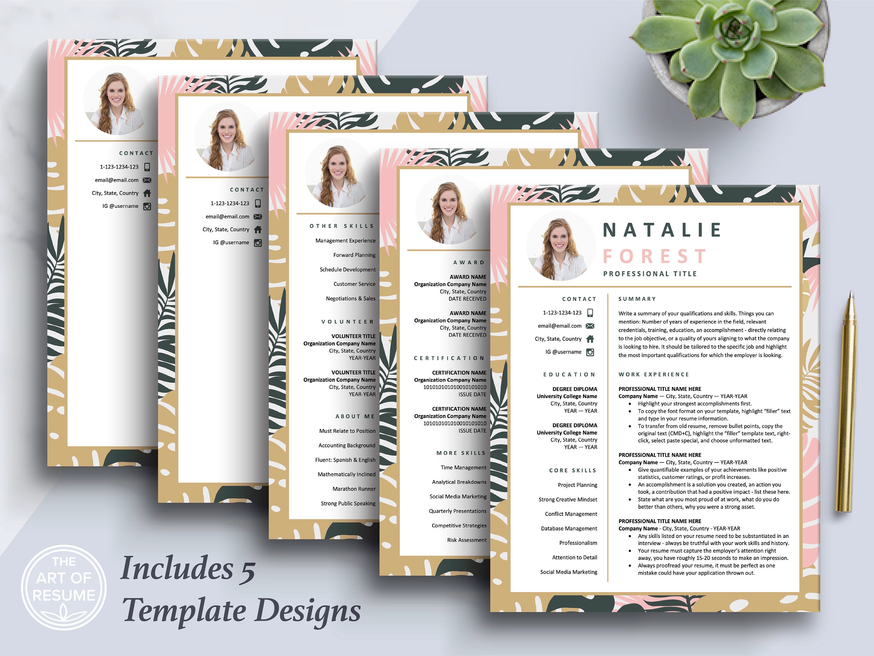 Resume Templates With Photo, Creative Resume Template, CV Template ...