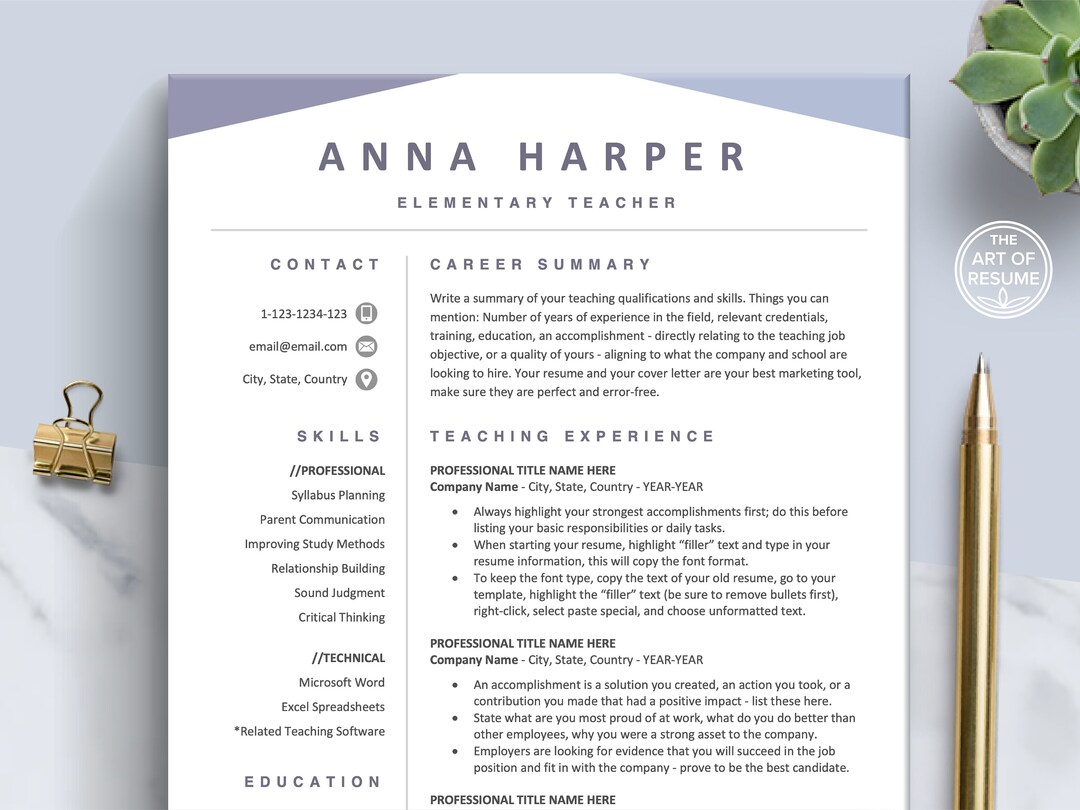 Teaching Resume Templates, Creative Resume Teacher, Resume Template ...