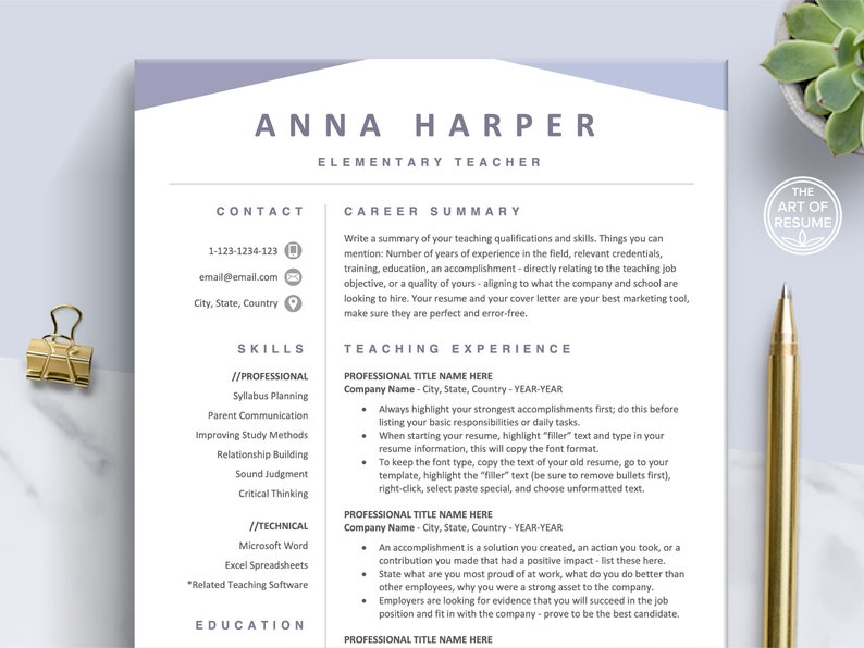 Teaching Resume Templates, Creative Resume Teacher, Resume Template ...