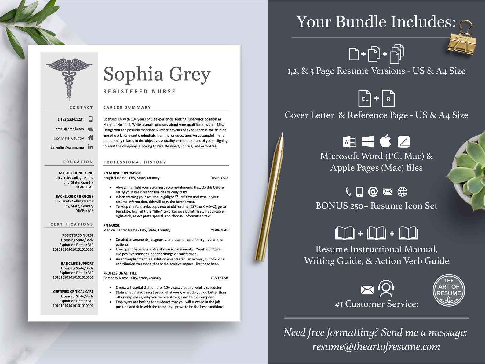 Nursing Resume Templates With Cover Letter | Medical Resume Template ...