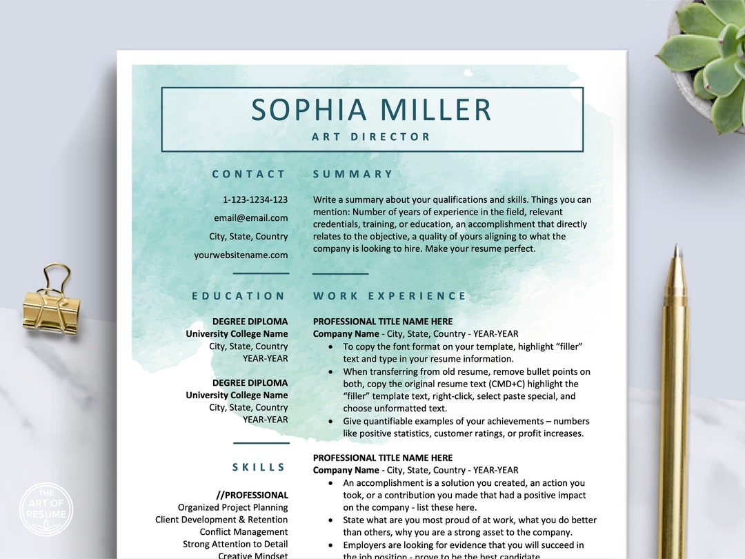 Creative Resume Templates, Professional Resume, Resume Cover Letter ...
