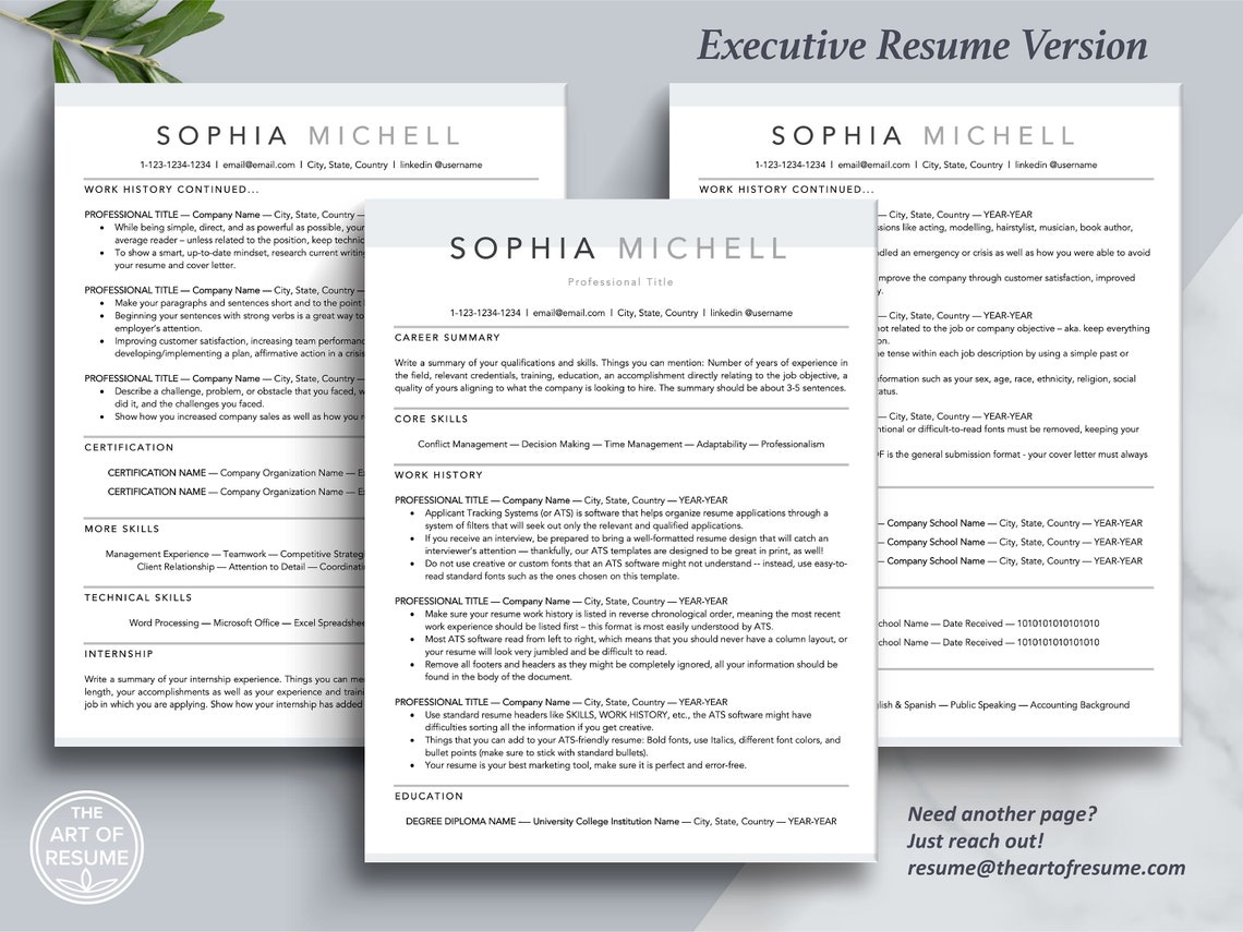 ATS Friendly Resume Template ATS Compatible Resume Format Professional ...