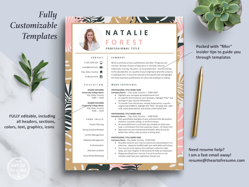 Resume Templates With Photo, Creative Resume Template, CV Template ...