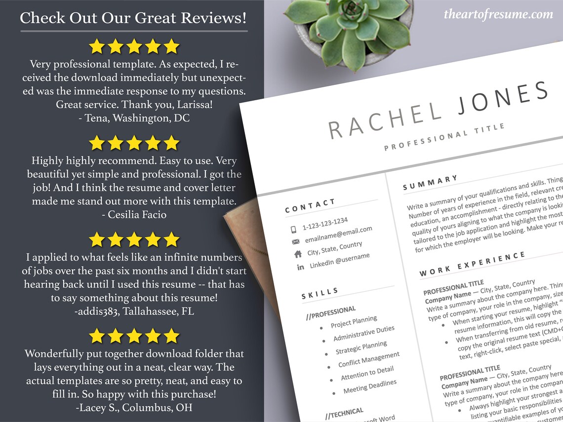 Resume Template Bundle, Modern Resume Template, Resume Download, CV ...