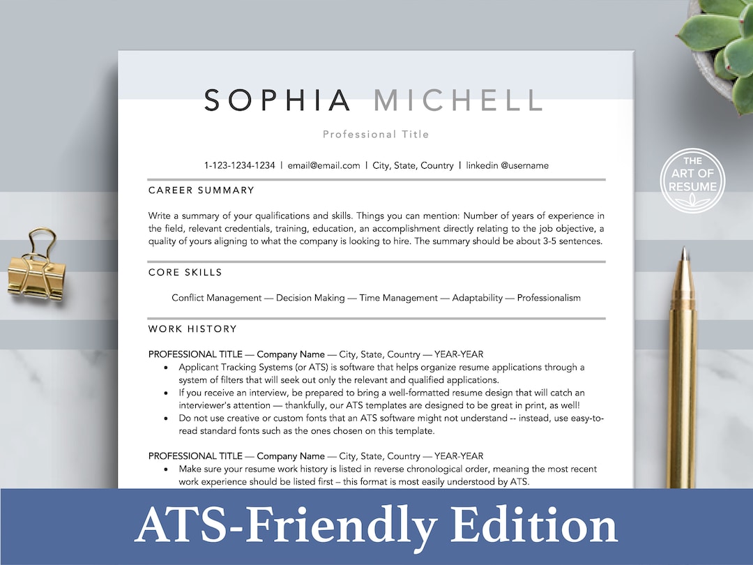 Ats-compatible Resume Template Download for Google Docs, Microsoft Word ...