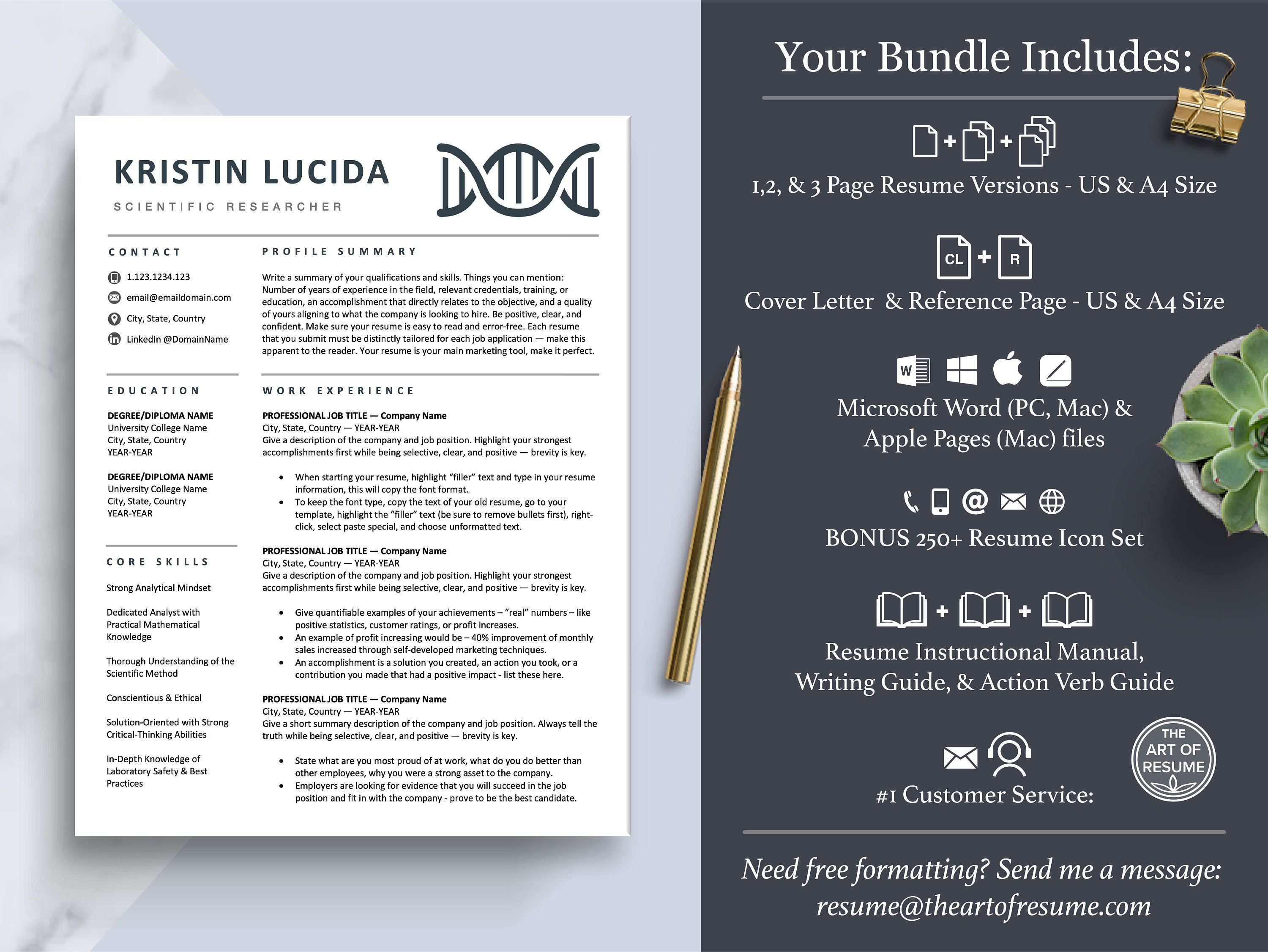 Science Resume CV Template | Data Scientist Resumes | Biochemistry ...