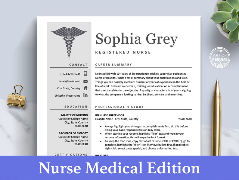 Nursing Resume Templates With Cover Letter | Medical Resume Template ...