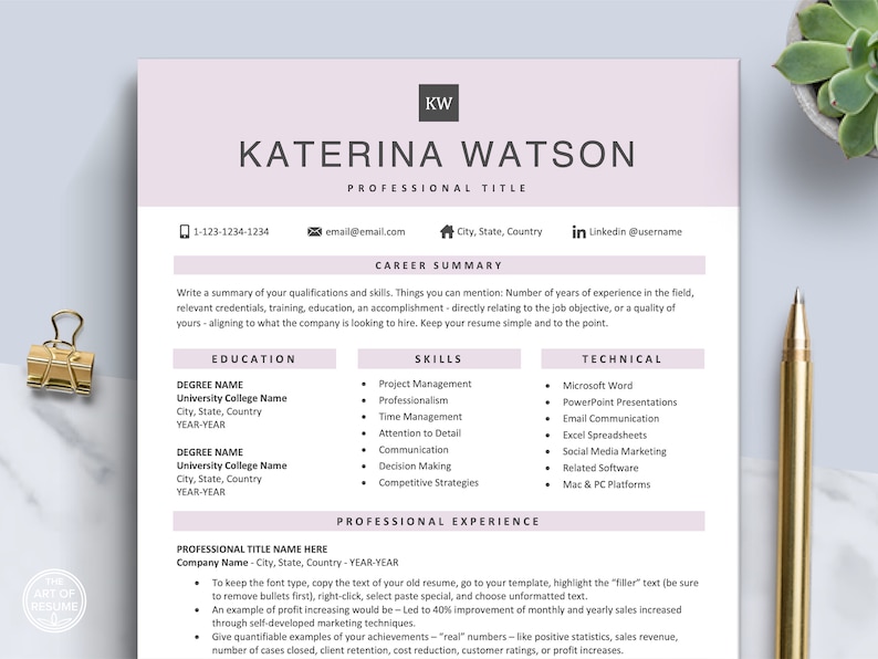 Best Resume Template Bundle, Professional Resume, Creative Resume Template, Rush Resume Template ...