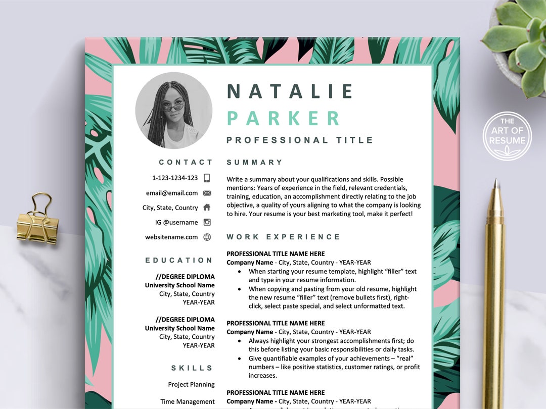 Resume Template With Photo, Creative Resume Template, Modern Resume ...