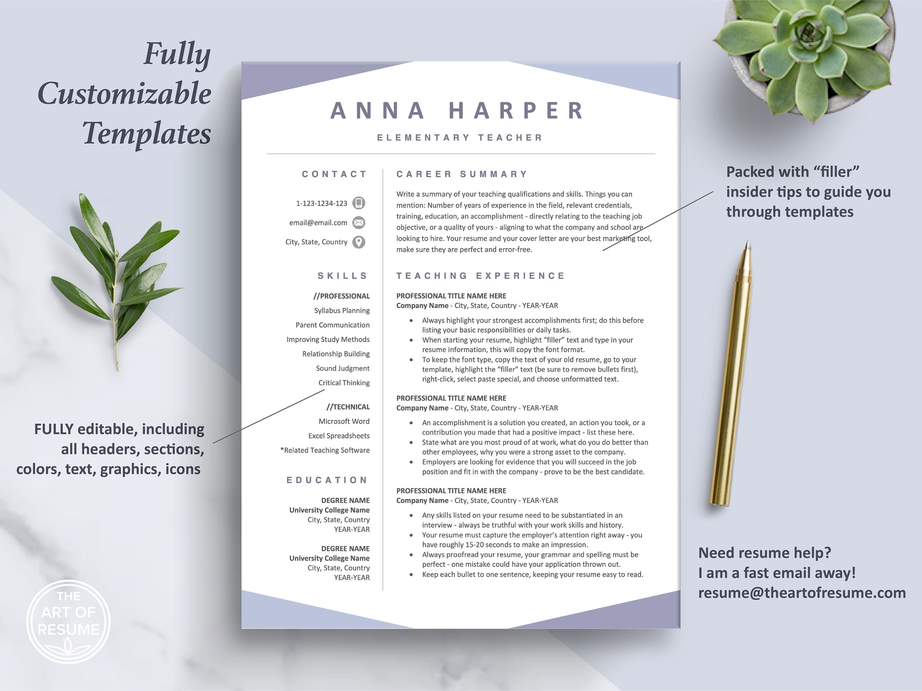 Teaching Resume Templates, Creative Resume Teacher, Resume Template ...