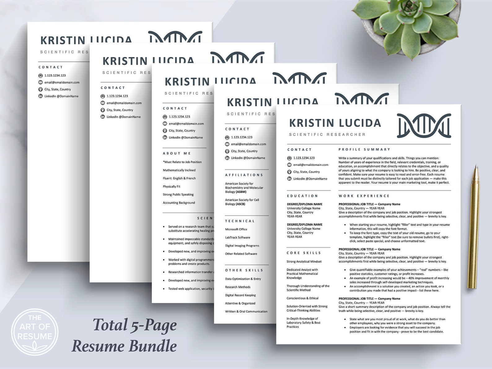 Science Resume CV Template | Data Scientist Resumes | Biochemistry ...