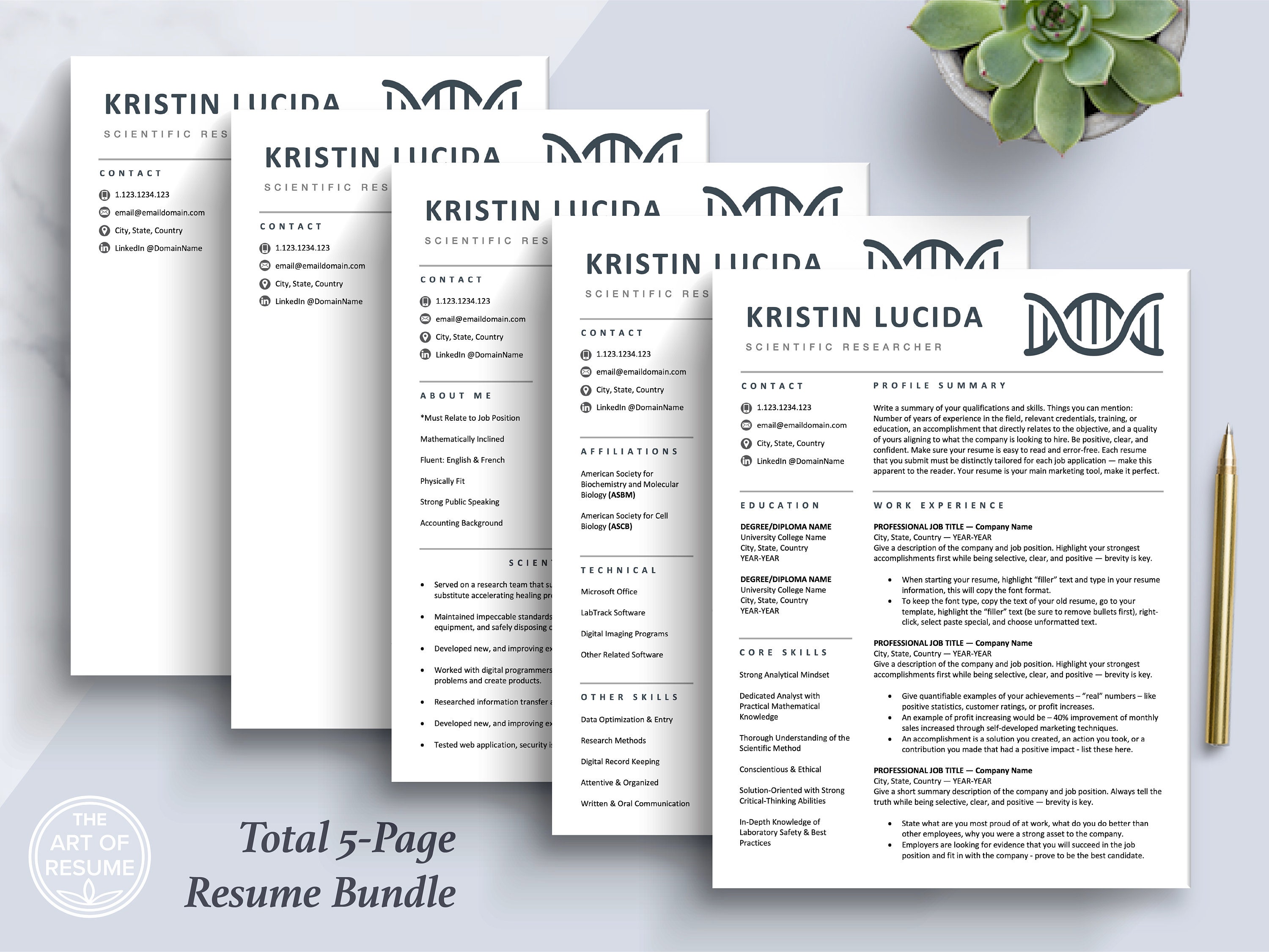 Science Resume CV Template Data Scientist Resumes Biochemistry Resume ...