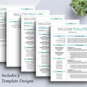 Creative Resume Template, Minimalist Resume, Resume Template Word & Pages, 3 Page Resume, Cover ...