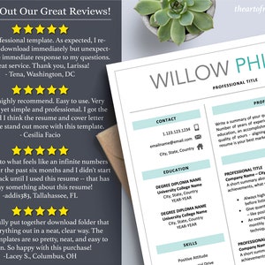 Creative Resume Template, Minimalist Resume, Resume Template Word & Pages, 3 Page Resume, Cover ...