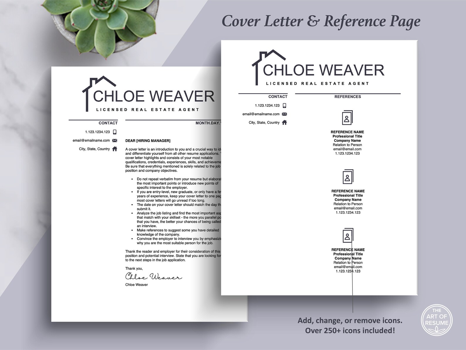 Realtor Resume Template for Word, Apple Pages | Real Estate Agent CV ...