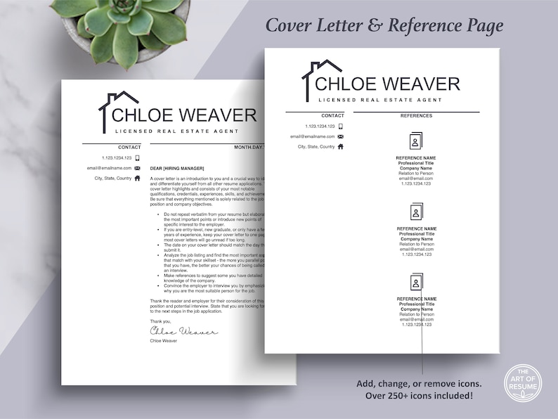 Realtor Resume Template for Word, Apple Pages | Real Estate Agent CV ...