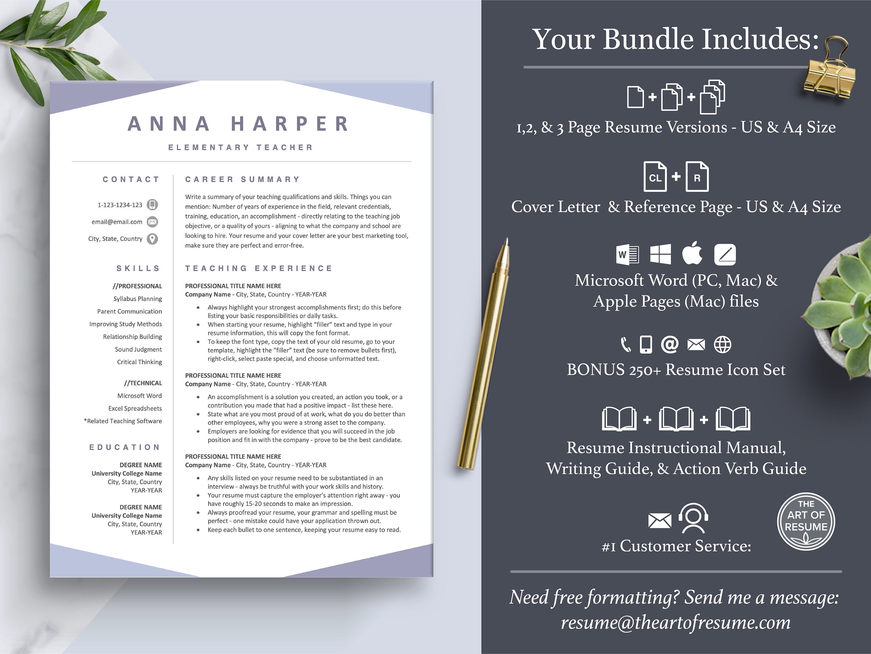 Teaching Resume Templates, Creative Resume Teacher, Resume Template ...