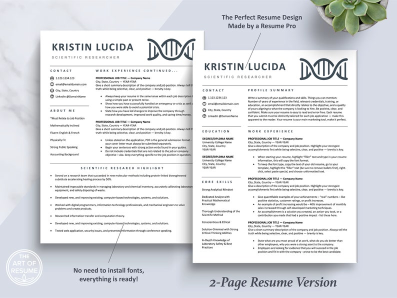 Science Resume CV Template | Data Scientist Resumes | Biochemistry ...