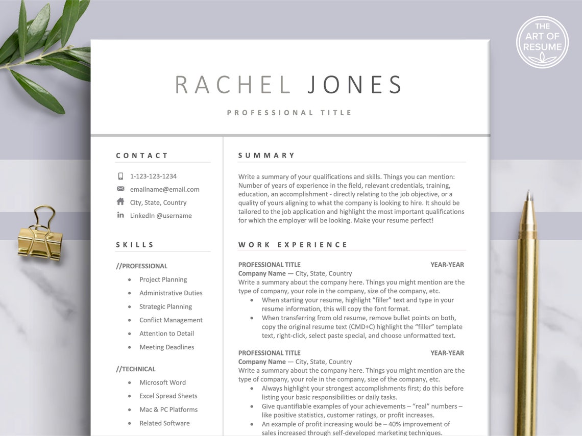 Resume Template Bundle, Modern Resume Template, Resume Download, CV ...