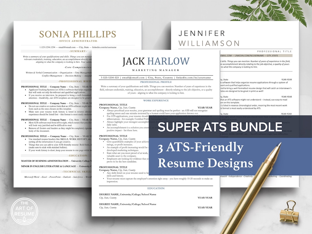 ATS Friendly Resume Templates for Google Docs, Word, Mac Pages | ATS ...