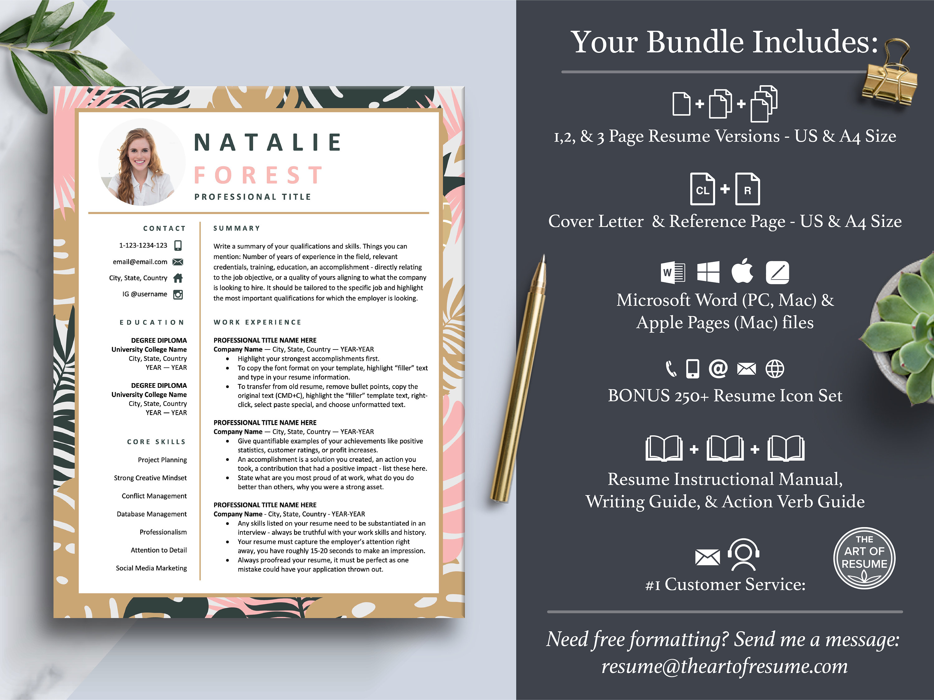 Resume Templates With Photo, Creative Resume Template, CV Template ...
