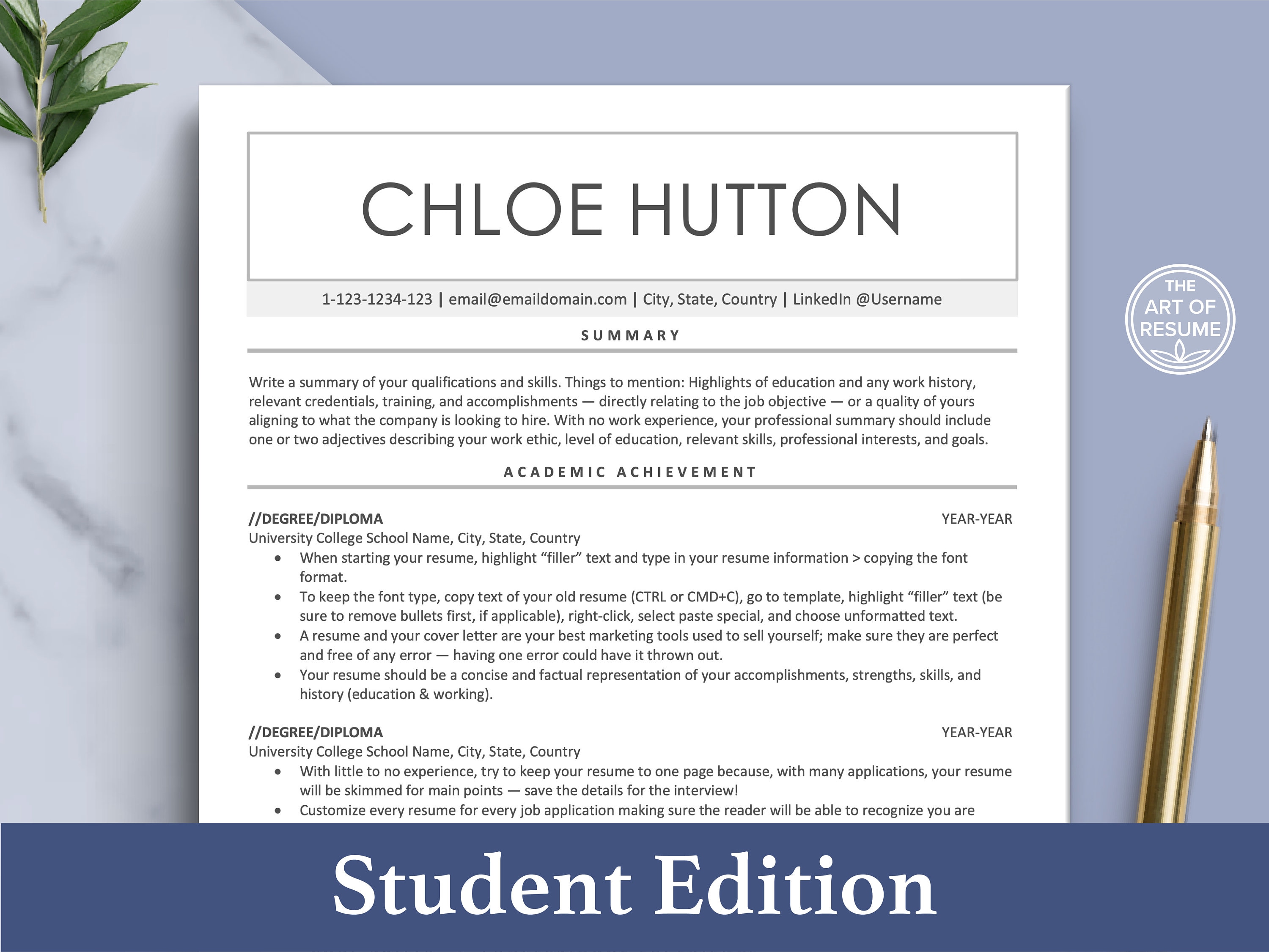 Student Resume Template, College Resume, Resume Templates, Grad ...
