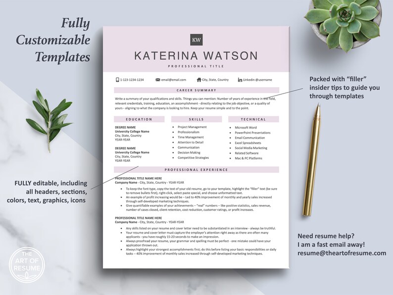 Best Resume Template Bundle, Professional Resume, Creative Resume ...