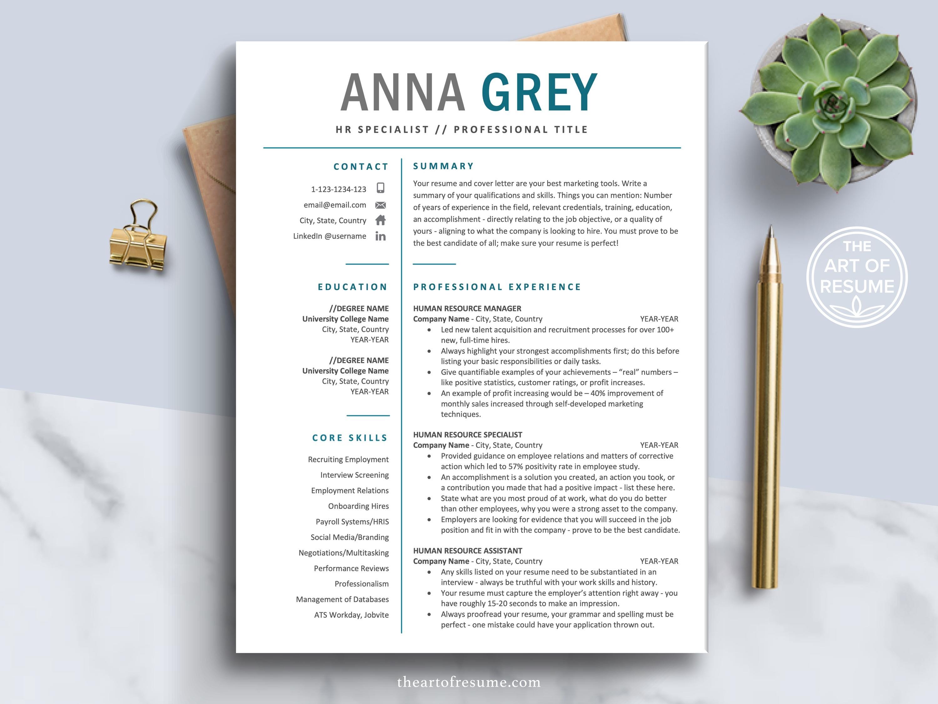 Simple Resume Template, Professional Resume 2026, Creative Resume ...