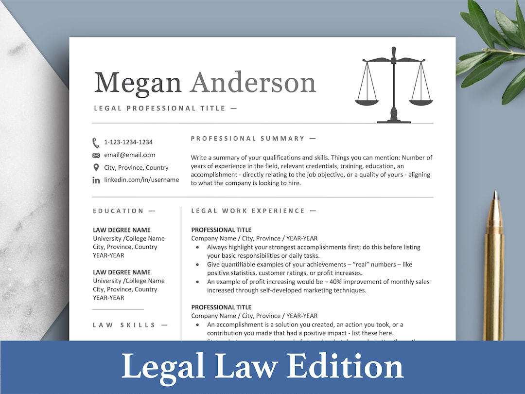 Buy Legal Resume CV Template, Word, Pages, Attorney CV Design, Legal ...