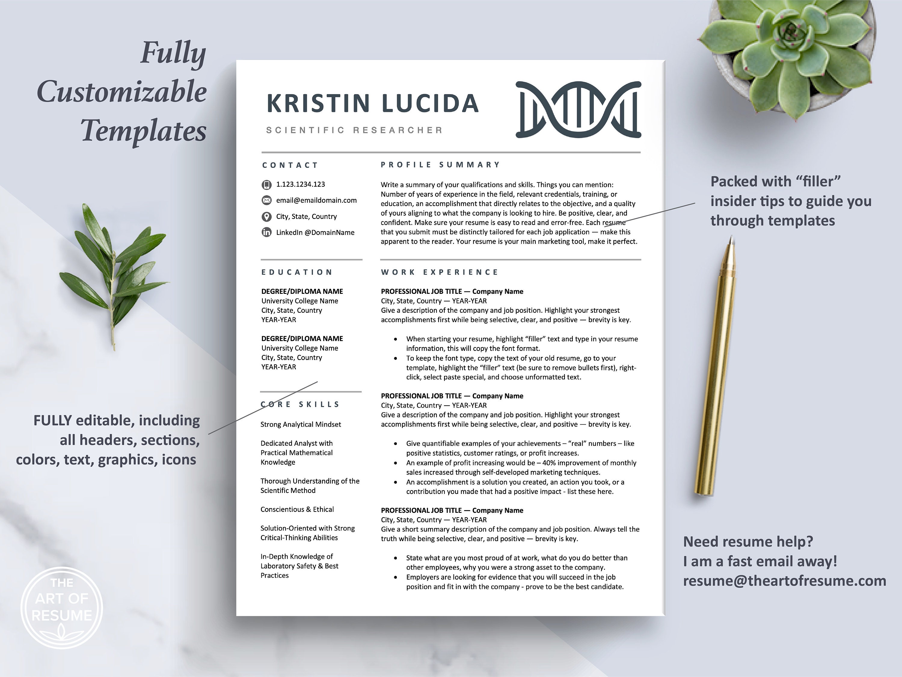 Science Resume CV Template | Data Scientist Resumes | Biochemistry ...