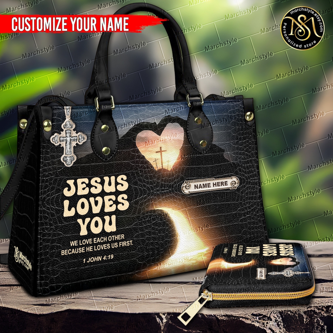 Marchstyle - Personalized Leather Handbag or Wallet With Bible Verse ...