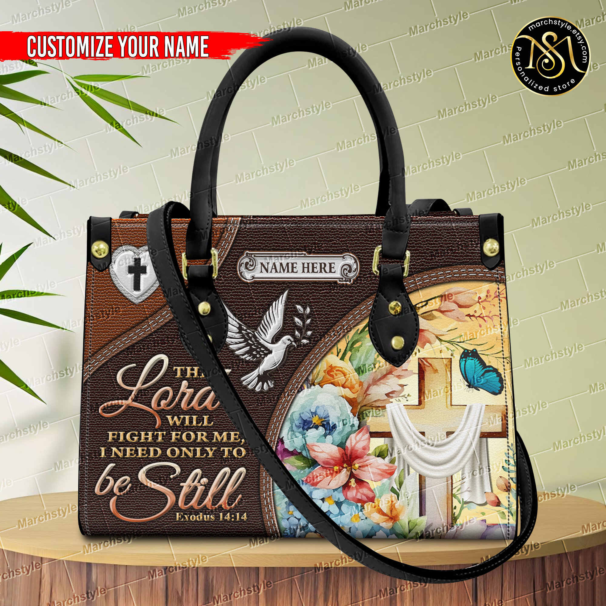 Marchstyle Personalized Leather Handbag & Purse With Bible Verse, the ...