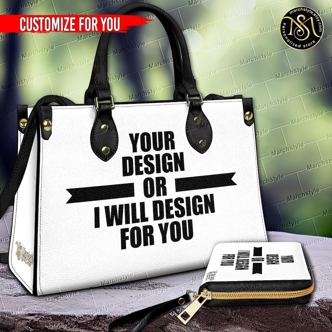 Marchstyle - Personalized Leather Handbag, Insert Your Design Wallet ...