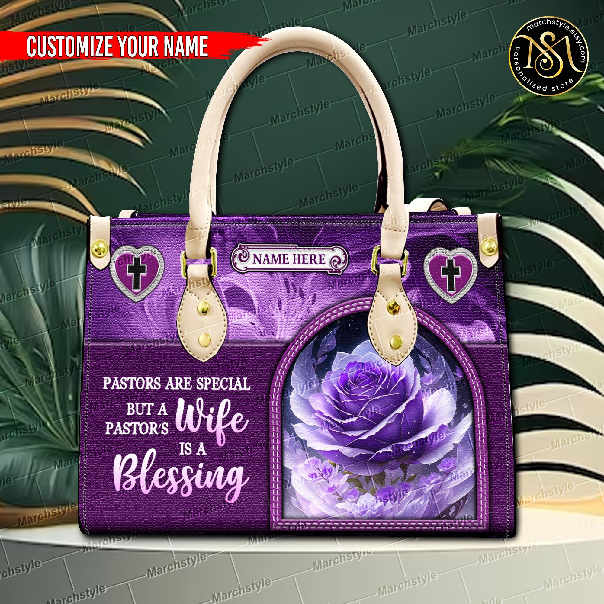 Marchstyle Custom Name Pastors Wife, Personalized Leather Handbag ...