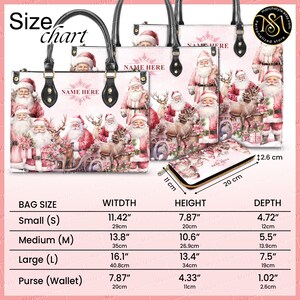 Marchstyle - Personalized Pink Christmas Santa Claus Leather Handbag or ...