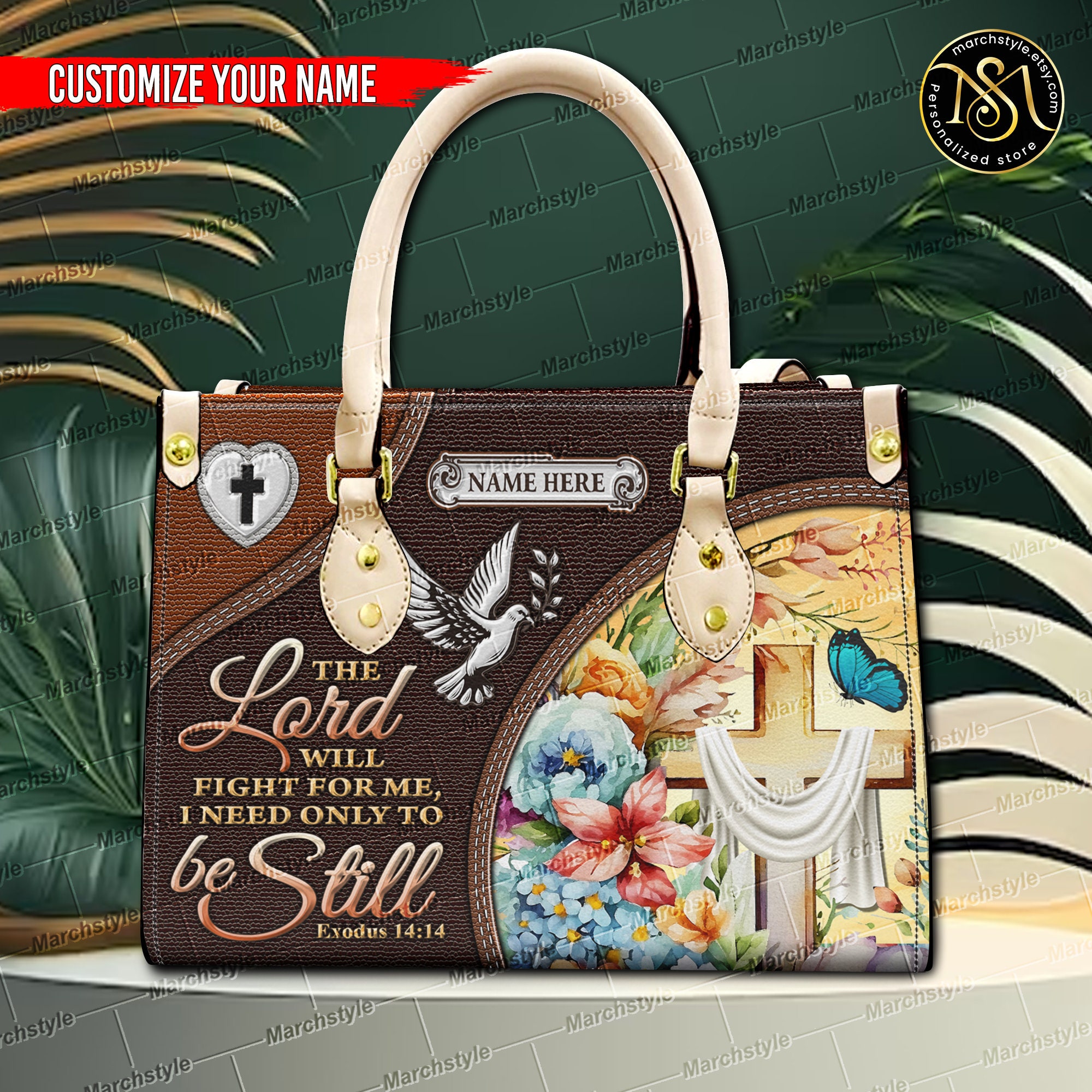Marchstyle Personalized Leather Handbag & Purse With Bible Verse, the ...