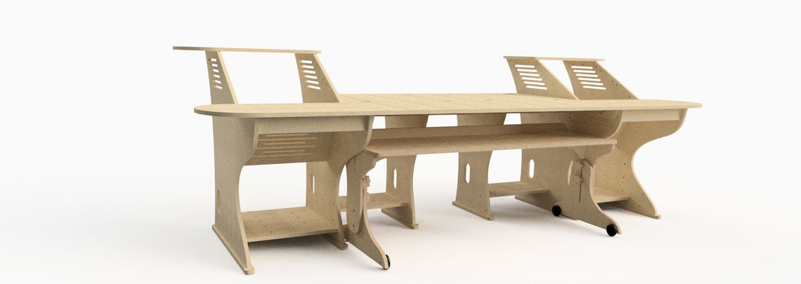 20U Recording Desk With Reinforced Keyboard Tray and Subwoofer Gap - Etsy