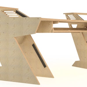 12U+16U Angled Studio Workstation Desk Baltic Birch Recording Studio ...