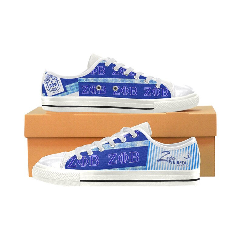 Zeta Phi Beta High Top / Low Top Sneakers (shoe Runs Large, View Size ...