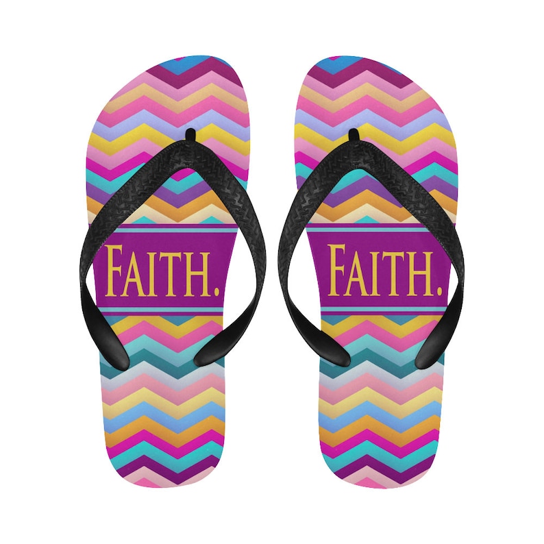 Walk By Faith Religious Christian Unisex Flip Flops Gift | Etsy
