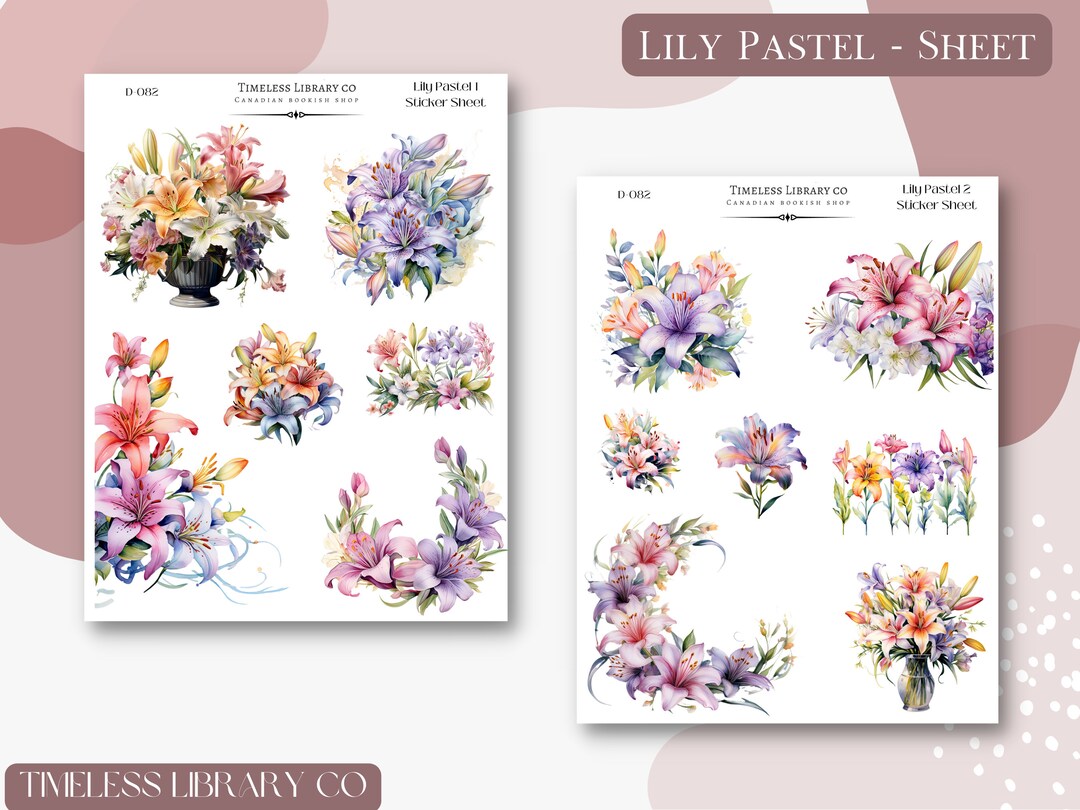 Lily Pastel Sticker Set - Etsy
