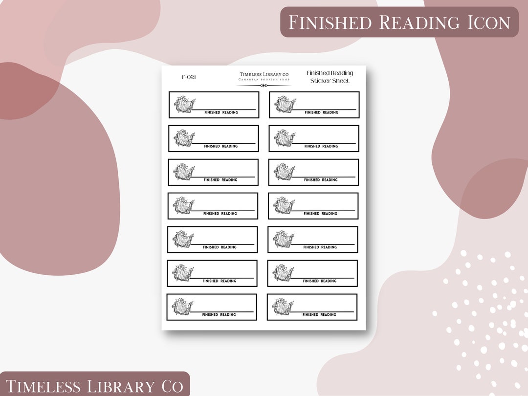 Finished Reading Icons Sticker Sheet - Etsy