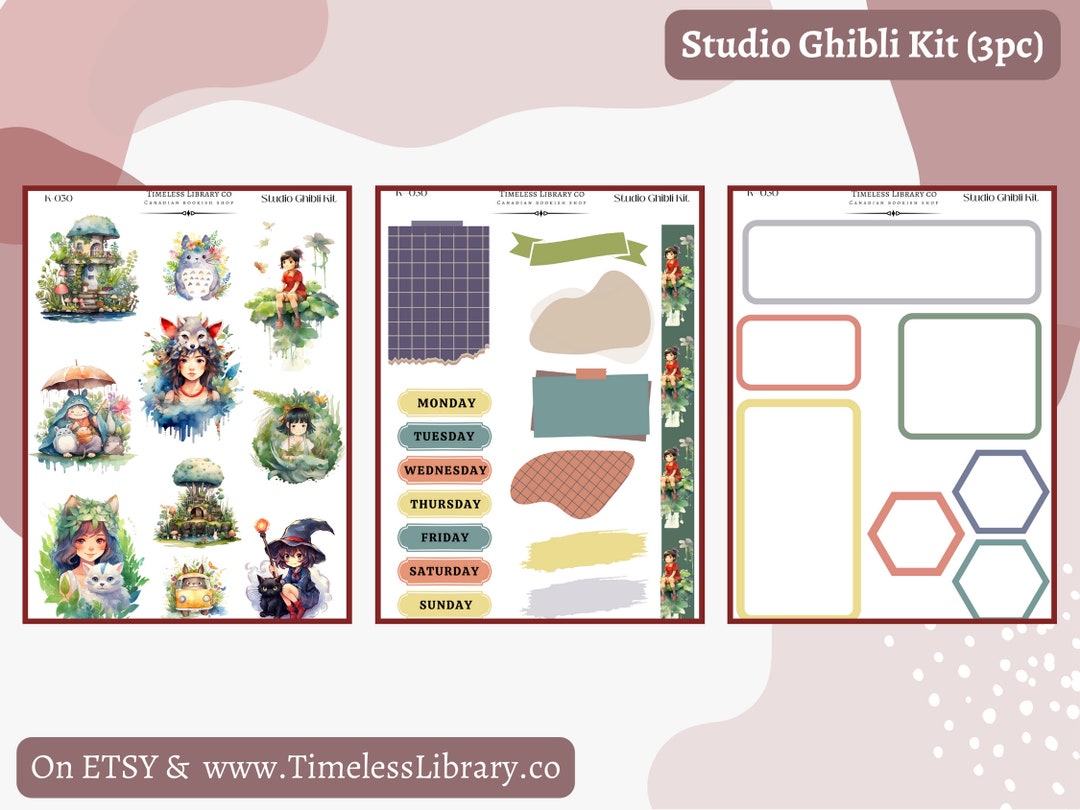 Studio Ghibli Kit Vertical Planner Sticker Kit (3pcs)- Travel Planner ...