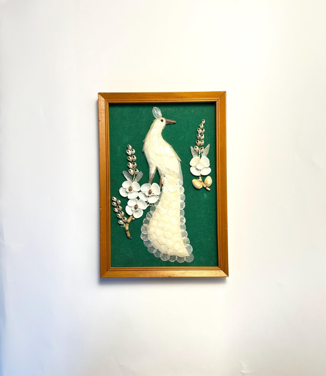 Mid Century Capiz Shell Bird Art - Etsy