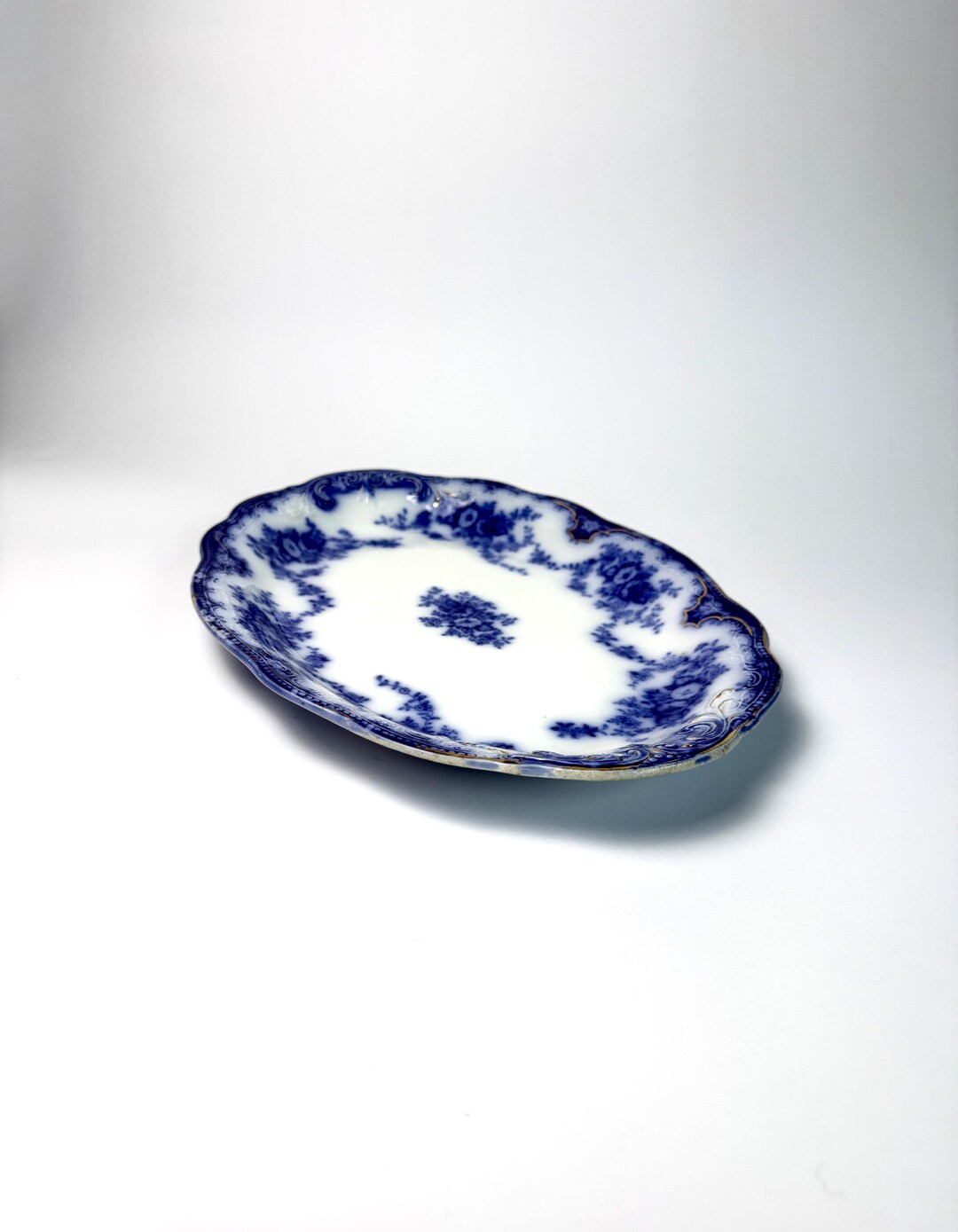 Victorian Flo Blue Serving Platter - Etsy